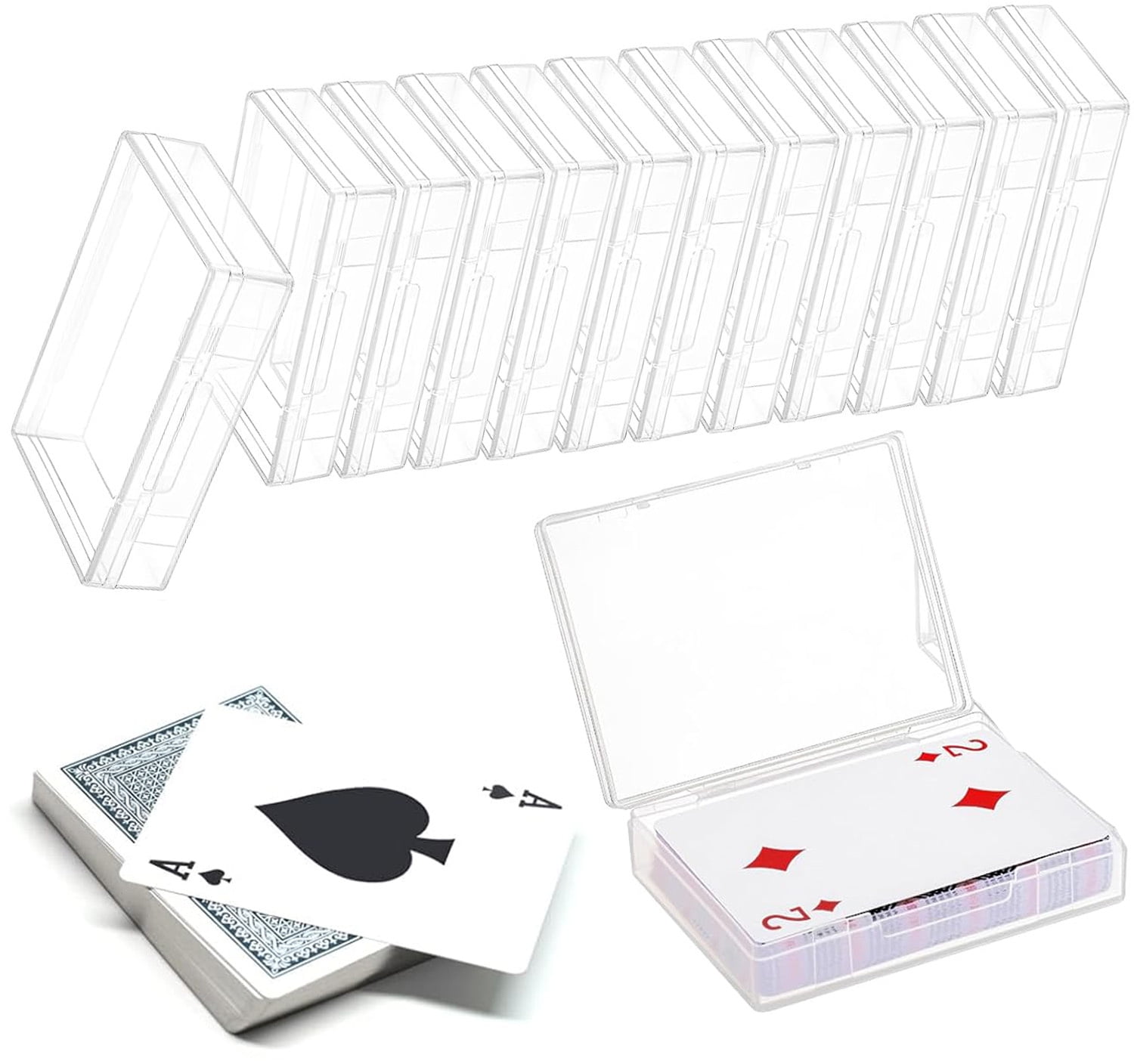 Playing Deck Card Cases,Bexikou Clear Plastic Trading Card Storage Box ...
