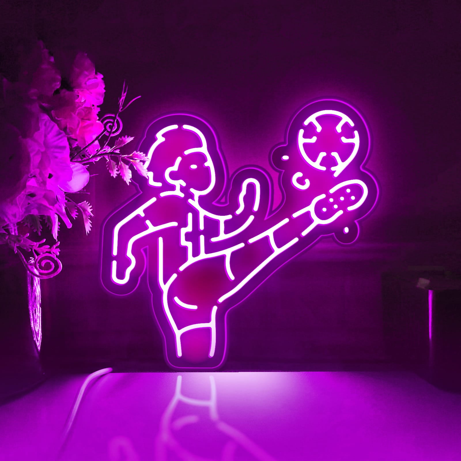 Playing Football Led Light Box, Dimmable Neon-Like Light Signs USB ...