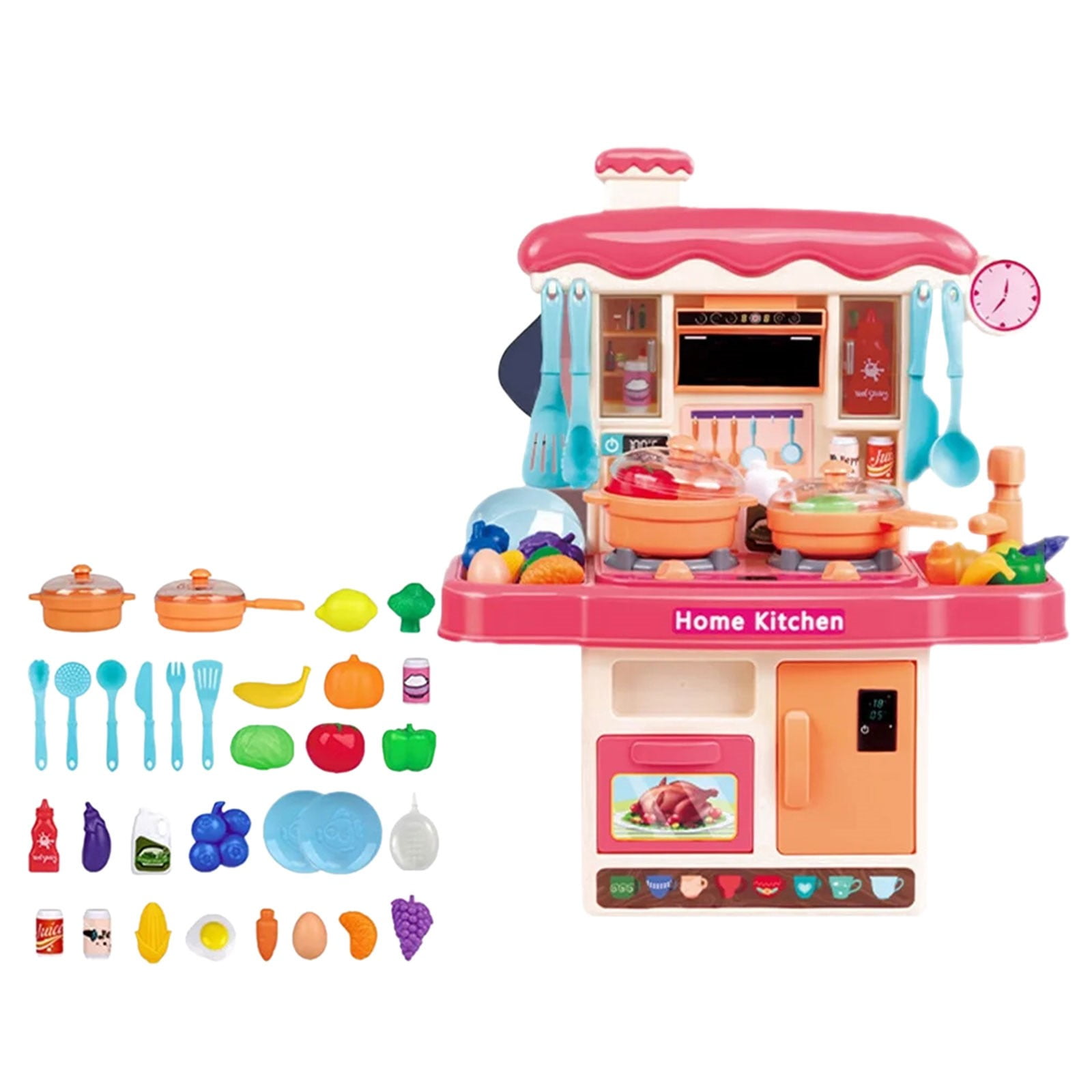 Playing Kitchen Playset Suitable For Young People 16 Toys With Light ...