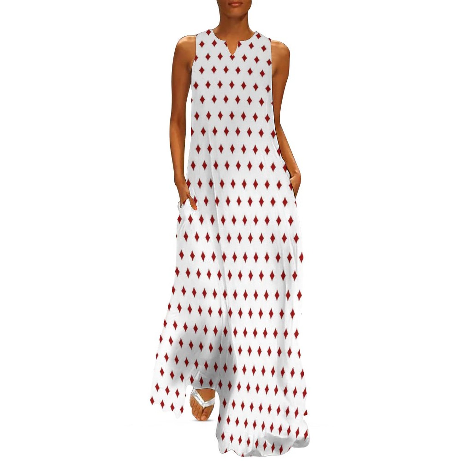 Playing Poker Dress Spades Card Suits Vintage Maxi Dress V Neck Graphic ...