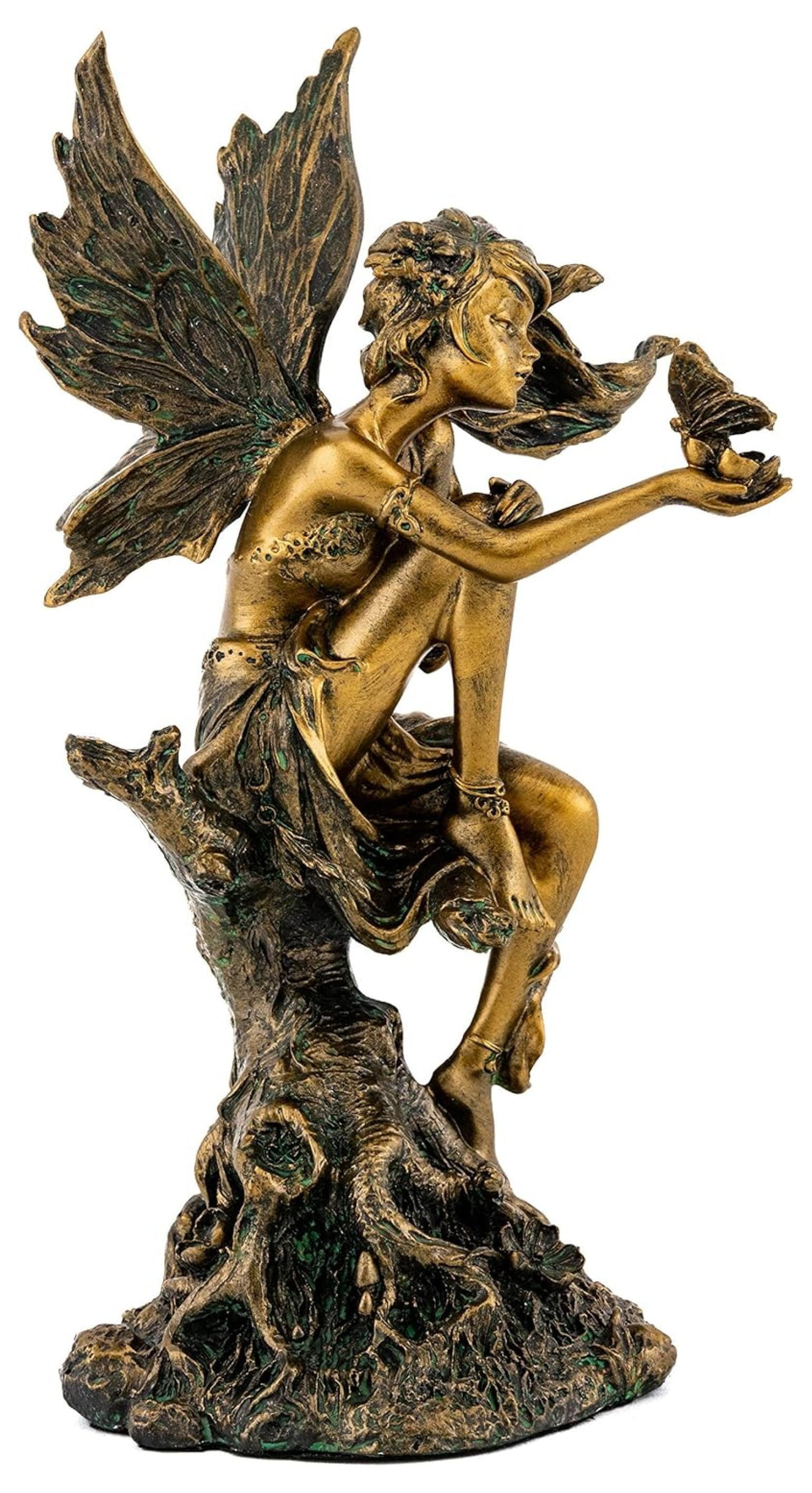 Playing with on Tree Stump Statue- Hand Painted Beautiful Magical ...
