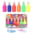 Playkidiz 3-D Art Glitter Puff Paint For Kids, 6 Pack Color Pack ...