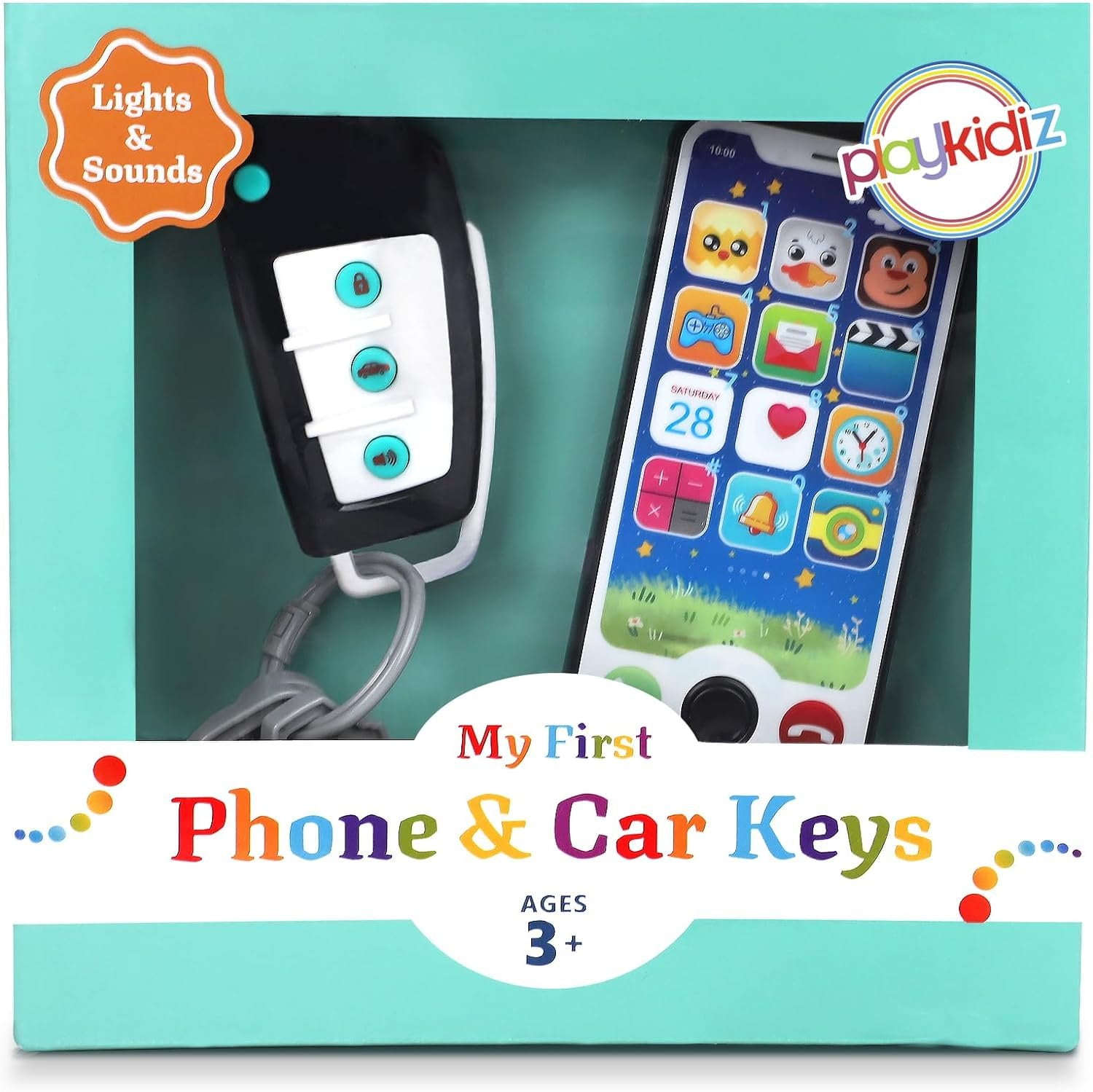 Playkidiz Toy Phone for Kids - Toy Cell Phone with Car Keys - Real ...