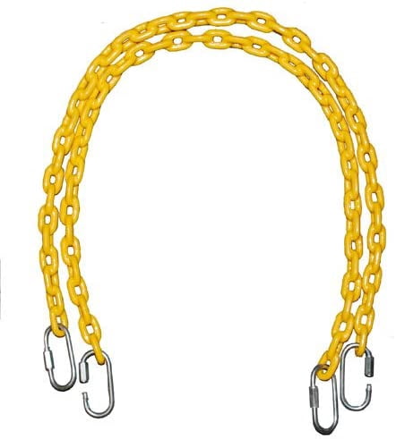 Playkids 66" Fully Coated Chains (2) - 500 Pound Limit - Yellow (Water ...