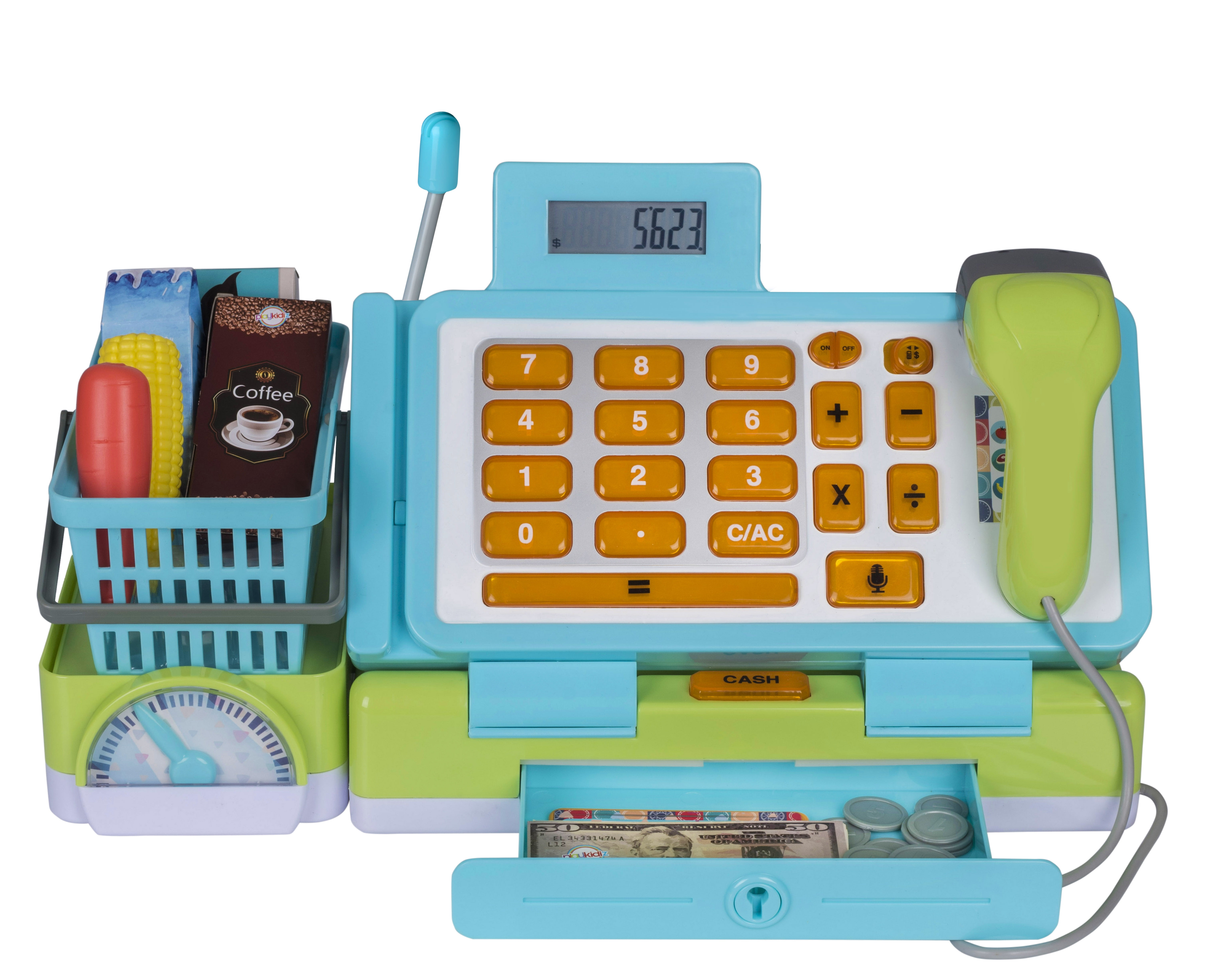 Playkidz Interactive Kids Cash Register - Real Scanner, Scale ...