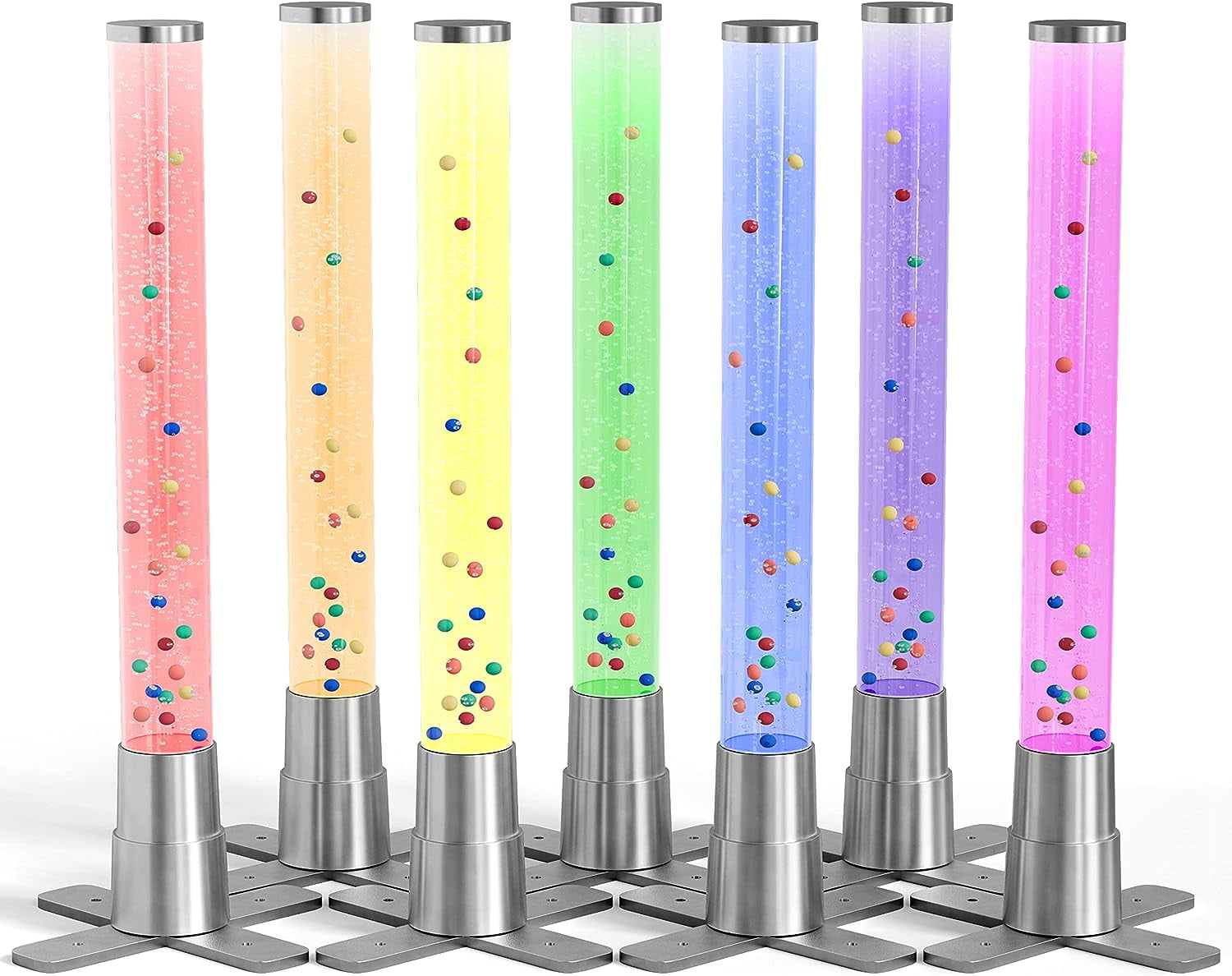 Playlearn 24" Bubble Tube Lamp with Acrylic Colored Beads - 7 Changing Colors - USB - Easy Setup ...