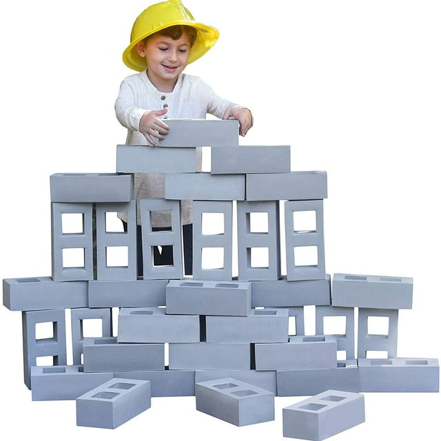 Playlearn Building Soft Playset: Foam Cinder Blocks for Kids, 20 Pieces ...