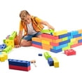 Playlearn Jumbo Foam Building Blocks - 80 Pcs Multi-Colored, Safe Non ...