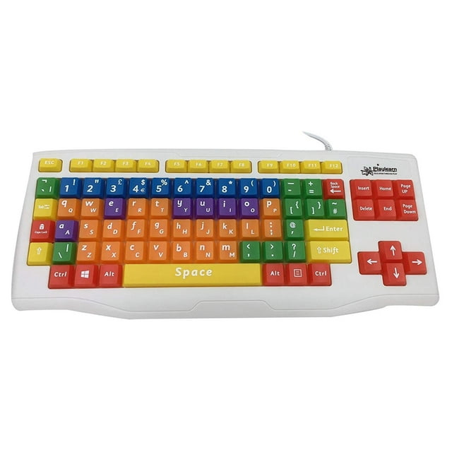 Playlearn Kids Standard Computer Keyboard with Color-Coded Keys ...