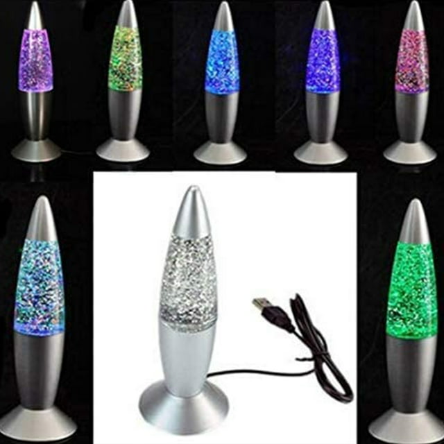 "Playlearn USA 7.5"" LED Glitter Lava Lamp, Plug-in Mood Night Light, Sensory Lights for Teens ...
