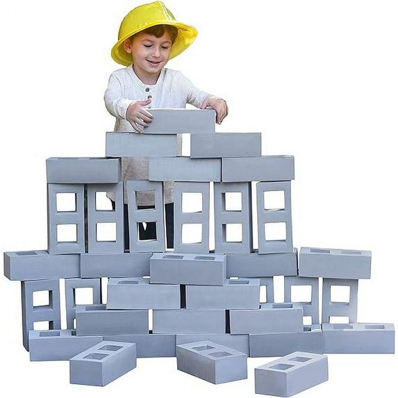 Free Shipping! Playlearn USA Foam Cinder Blocks for Kids Construction Toy for Problem Solving ...