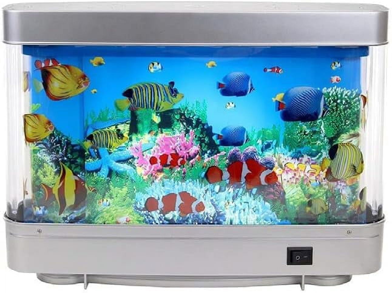Playlearn USA Mini Aquarium Fake Fish Tank Lamp with Moving Fish ...