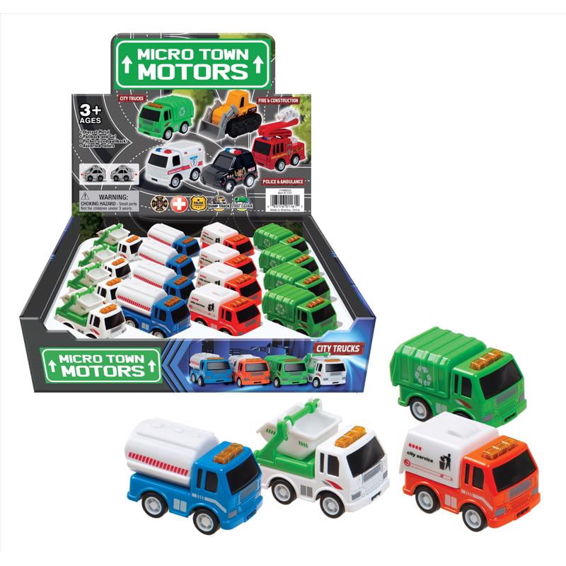 Playmaker Toys 6063300 Die Cast Metal City Trucks, Assorted Color ...