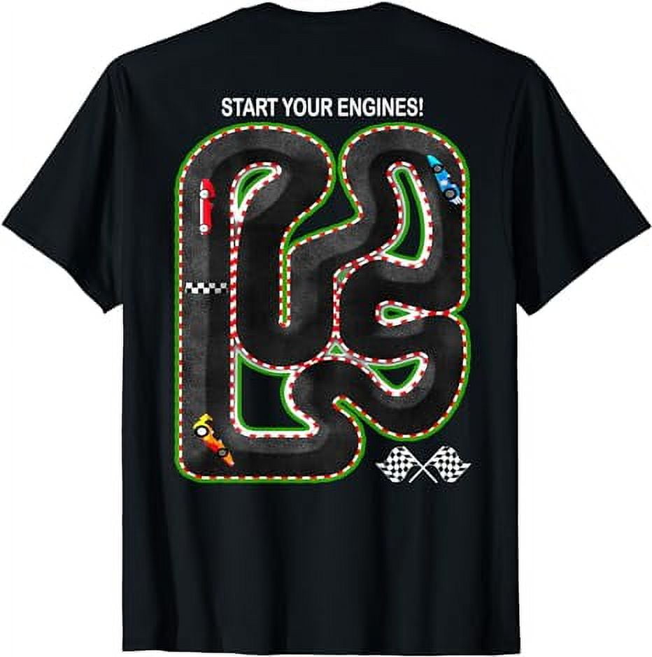Playmat Car Race Track Printed On Back Rub T-Shirt - Walmart.com