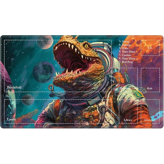 Playmat with Zones for MTG Card Game Playing, 24"x14" Commander Deck ...