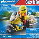 Playmobil City Life Rescue Motorcycle With Flashing Light Building Set ...