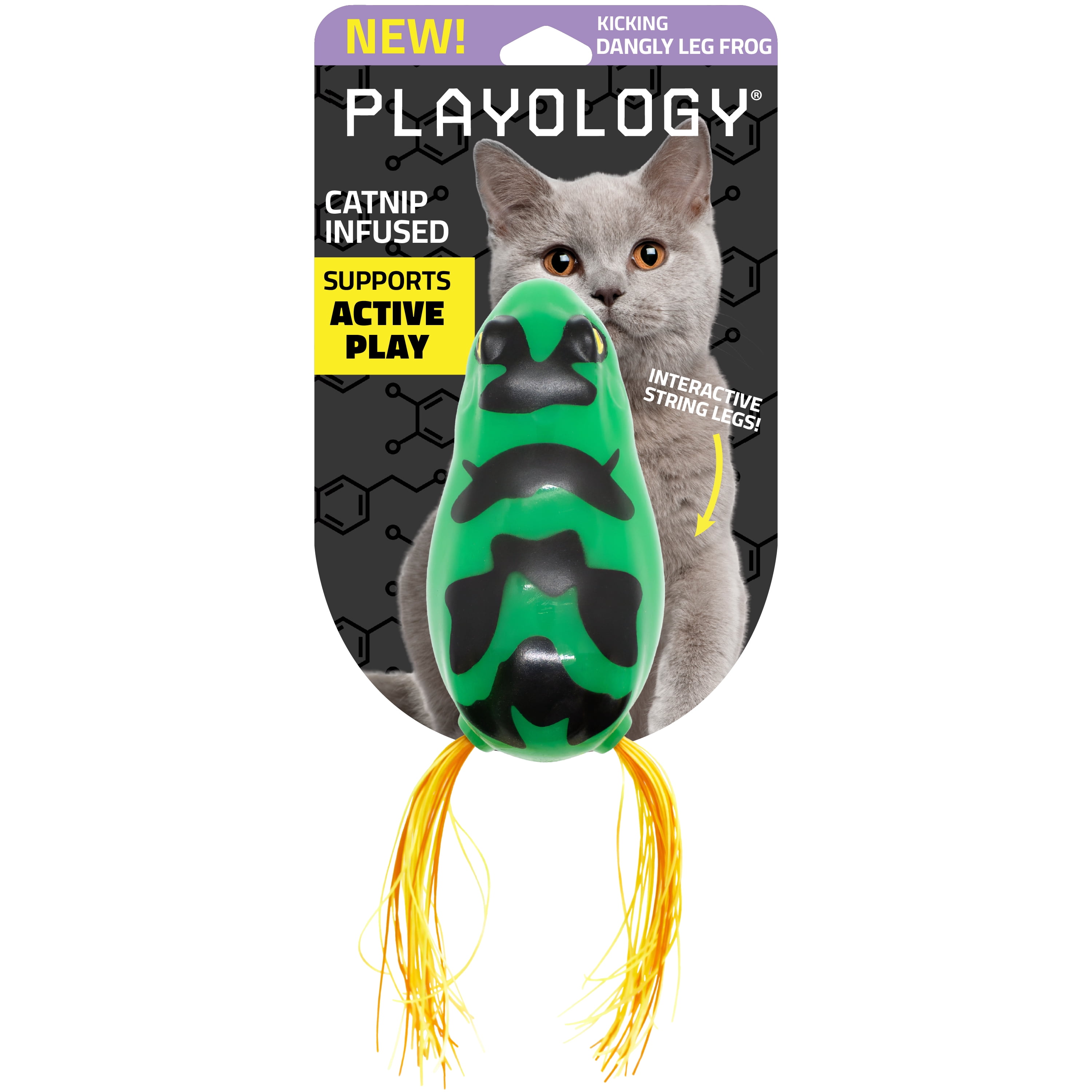 Playology Cat Toys | Catnip Infused Durable Rubber Frog | Lifelike Toy ...