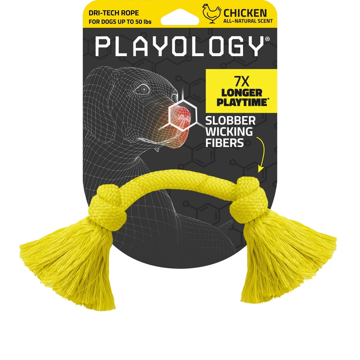 Playology Dri Tech Rope Dog Chew Toy for Medium Dogs up to 50lbs ...