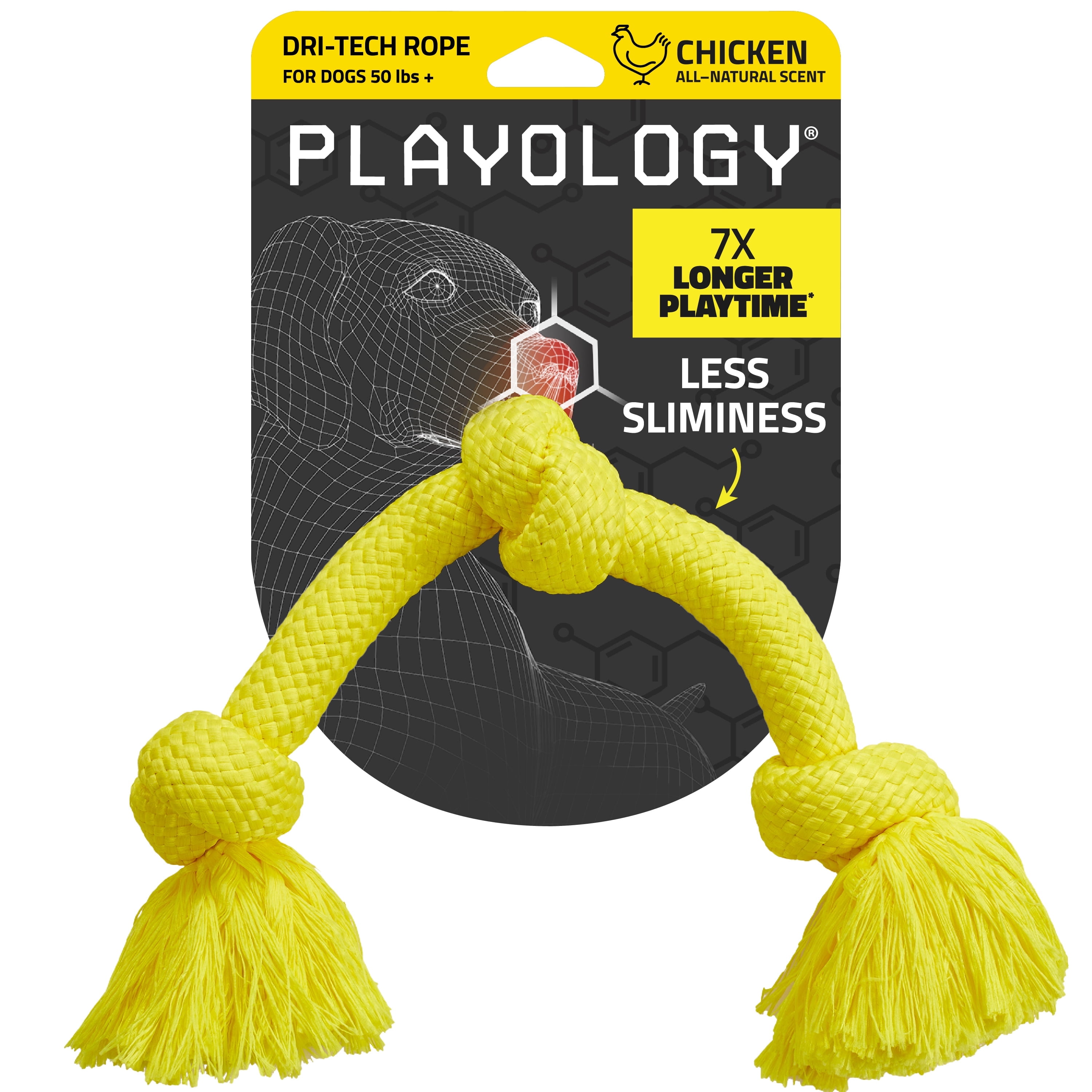Playology Dog Toys | Durable Dri-Tech Rope, Chicken Scented Tug of War ...