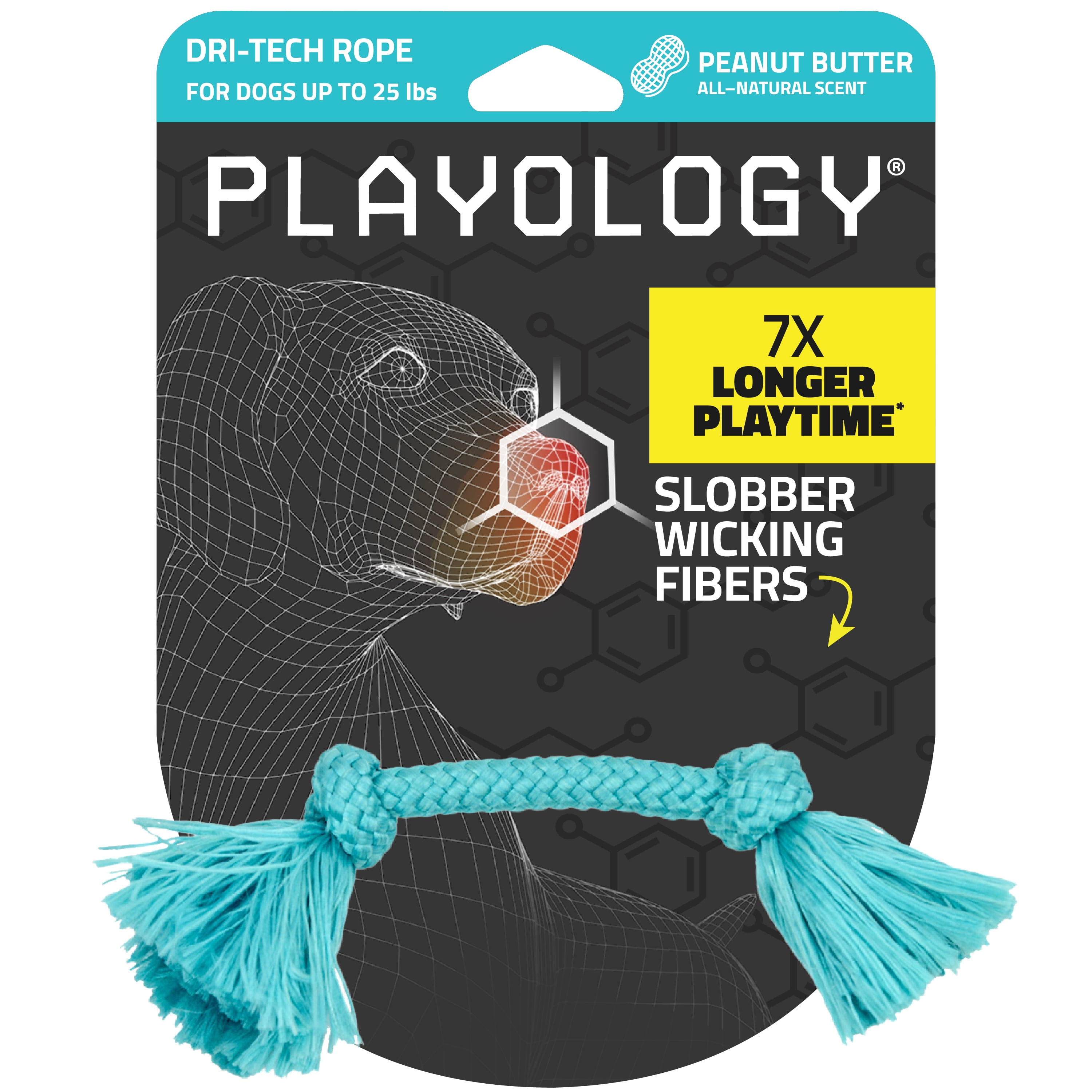 Playology Dri Tech Rope Dog Chew Toy, Small (Up to 25lb) | Tough ...