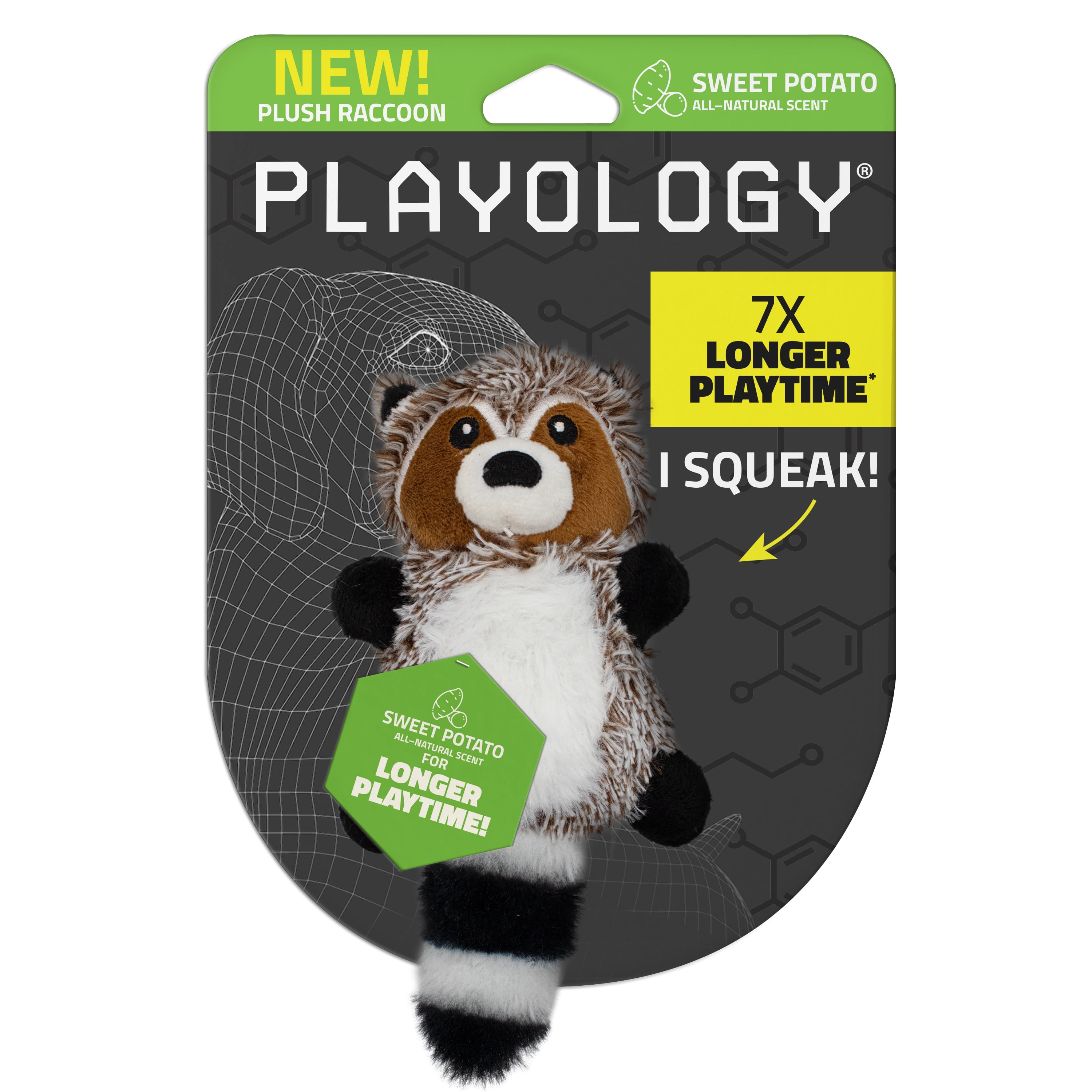 Playology Dog Toys | Interactive Stuffed Animal Raccoon, Sweet Potato ...