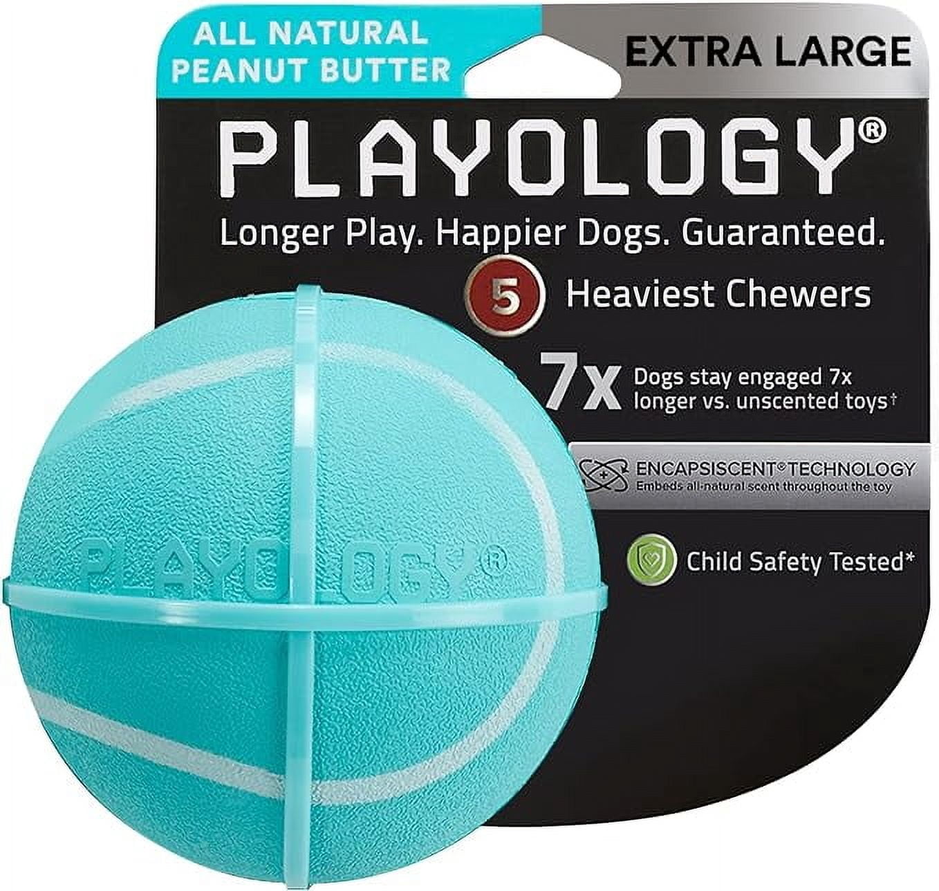 Playology Squeaky Chew Ball Dog Toy, for Extra Large Dog Breeds (50lbs ...