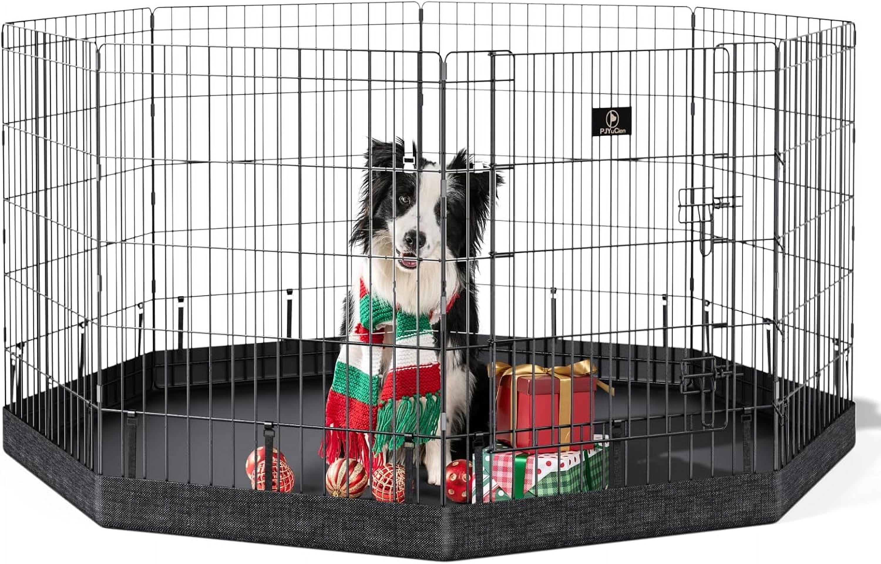 Playpen, 8 Panels 30''H Pens Indoor with Bottom Pad, Foldable Pet Puppy ...