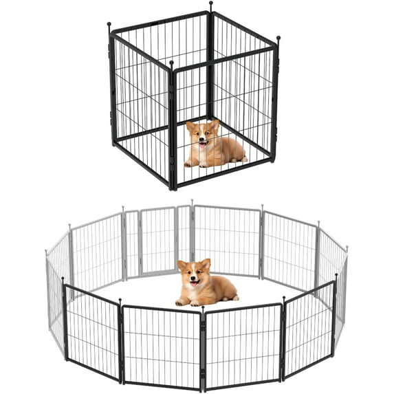 Playpen Add- 24 inch 4 Panels for Indoor & Outdoor Use - Heavy-Duty Pet ...