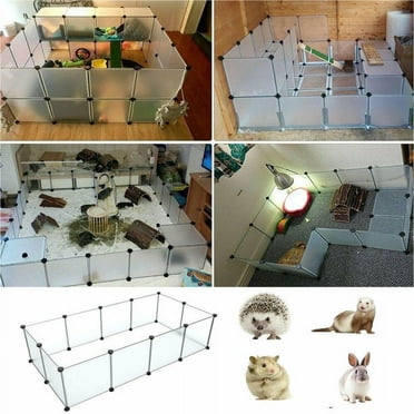 HomGarden 36 Panels Small Animal Playpen DIY Pet Cage Metal Mesh W ...