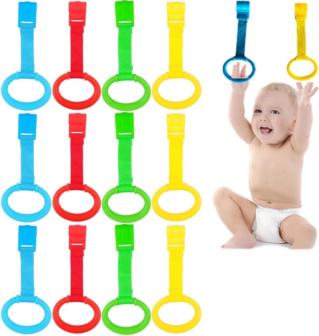 Playpen Pull up Rings, 4 Colors Baby Practice Walking Exercises ...
