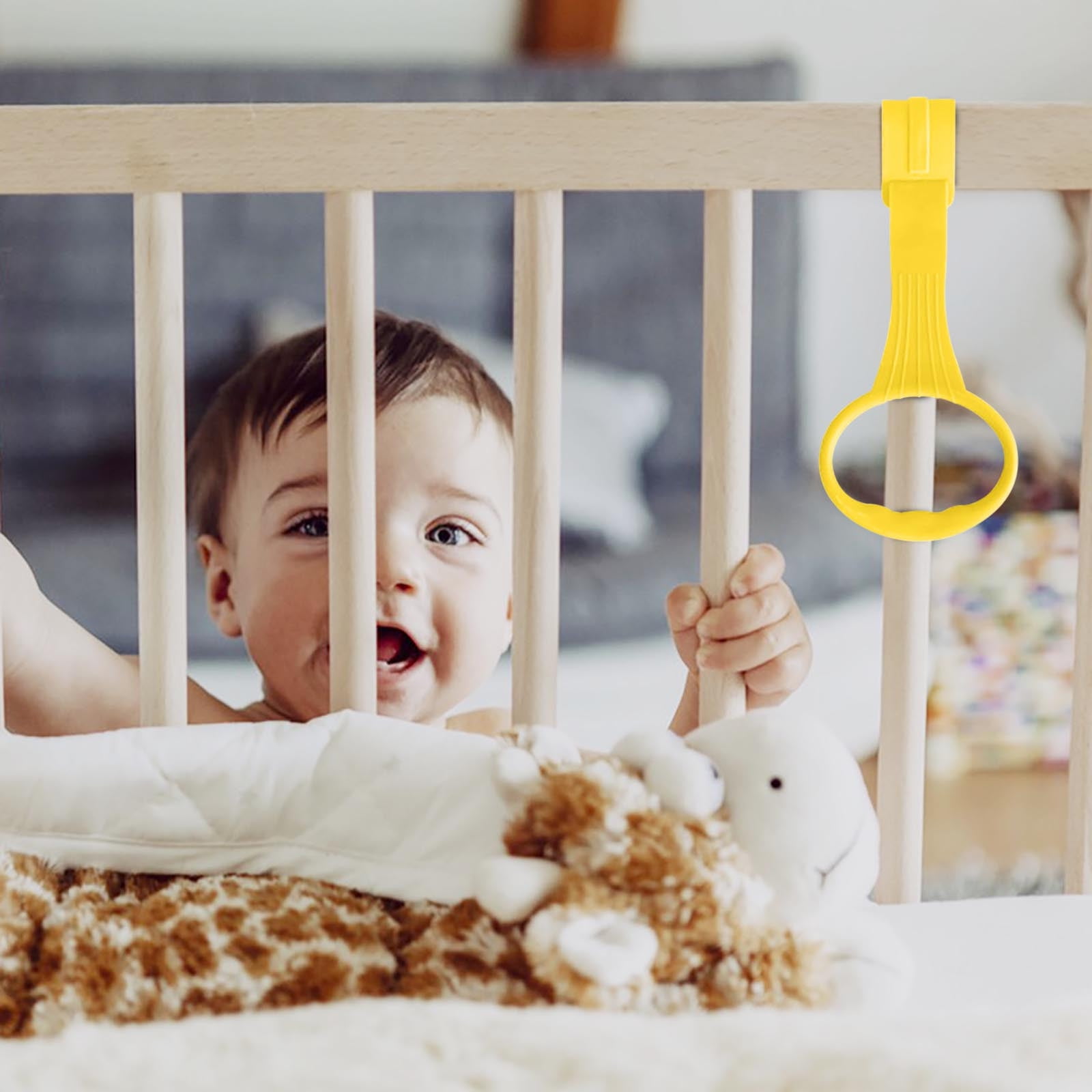 Playpen Pull up Rings,Vuyungers Baby Practice Walking Exercises Assistant Plastic Bed Stand up ...