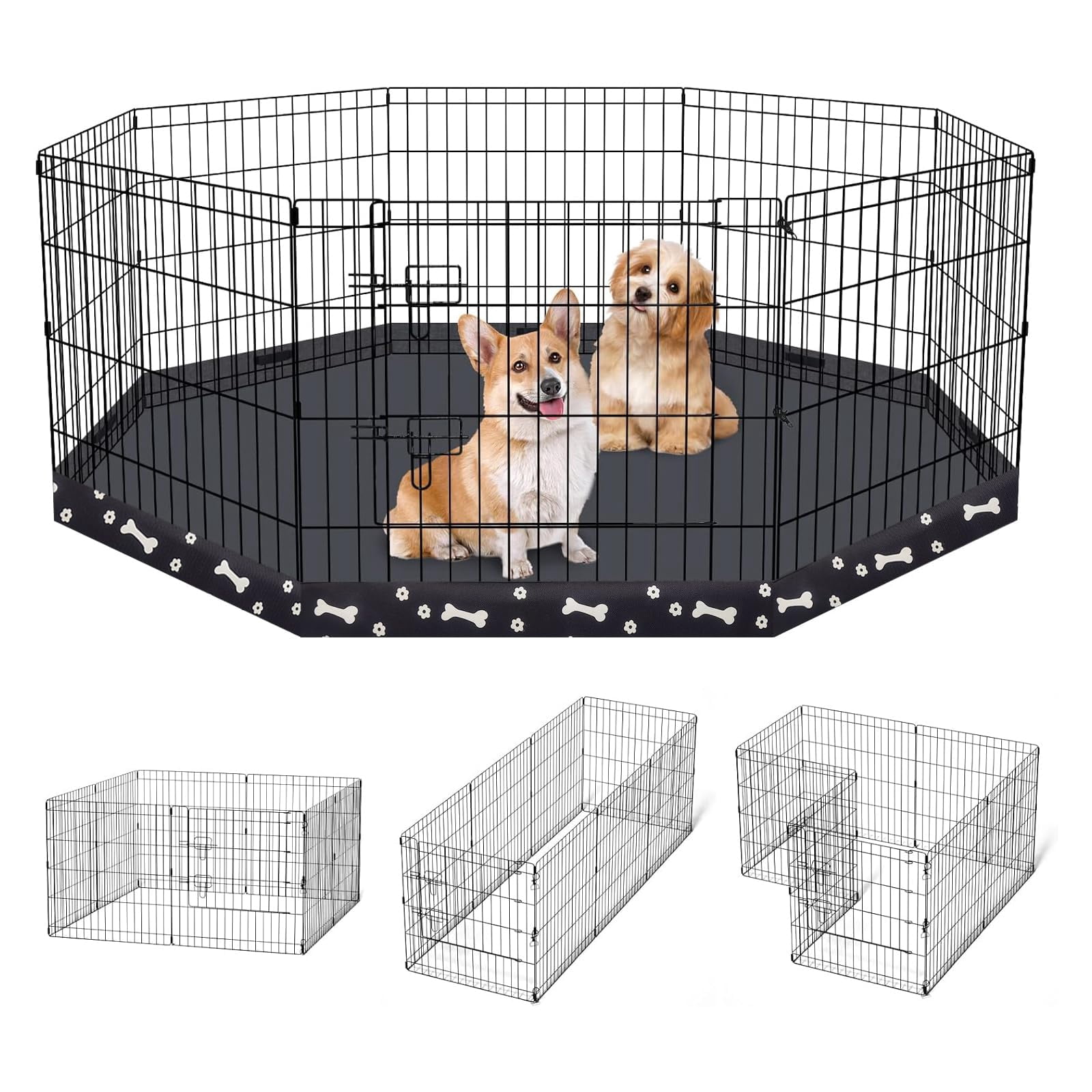 Playpen + printing pad, 8 Panels 24"H Metal Wire Pet Exercise Enclosure ...