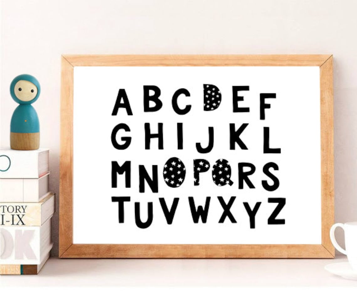 Playroom Decor - Abc Wall Art - Educational Decor - Landscape Alphabet ...