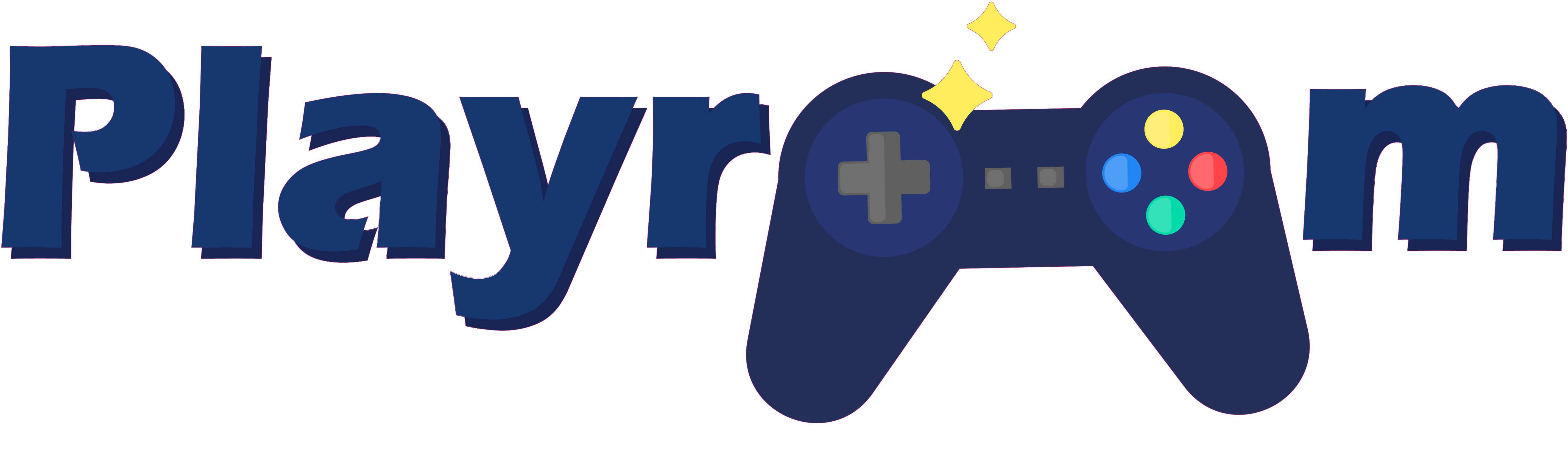 Playroom Logo for Gamer Room with Blue Joystick Design Vinyl Wall Decal ...