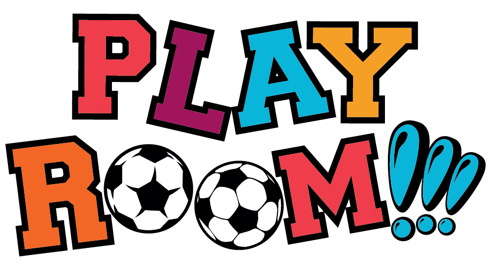 Playroom Logo with Soccer Balls Colorful Design Vinyl Wall Decal ...