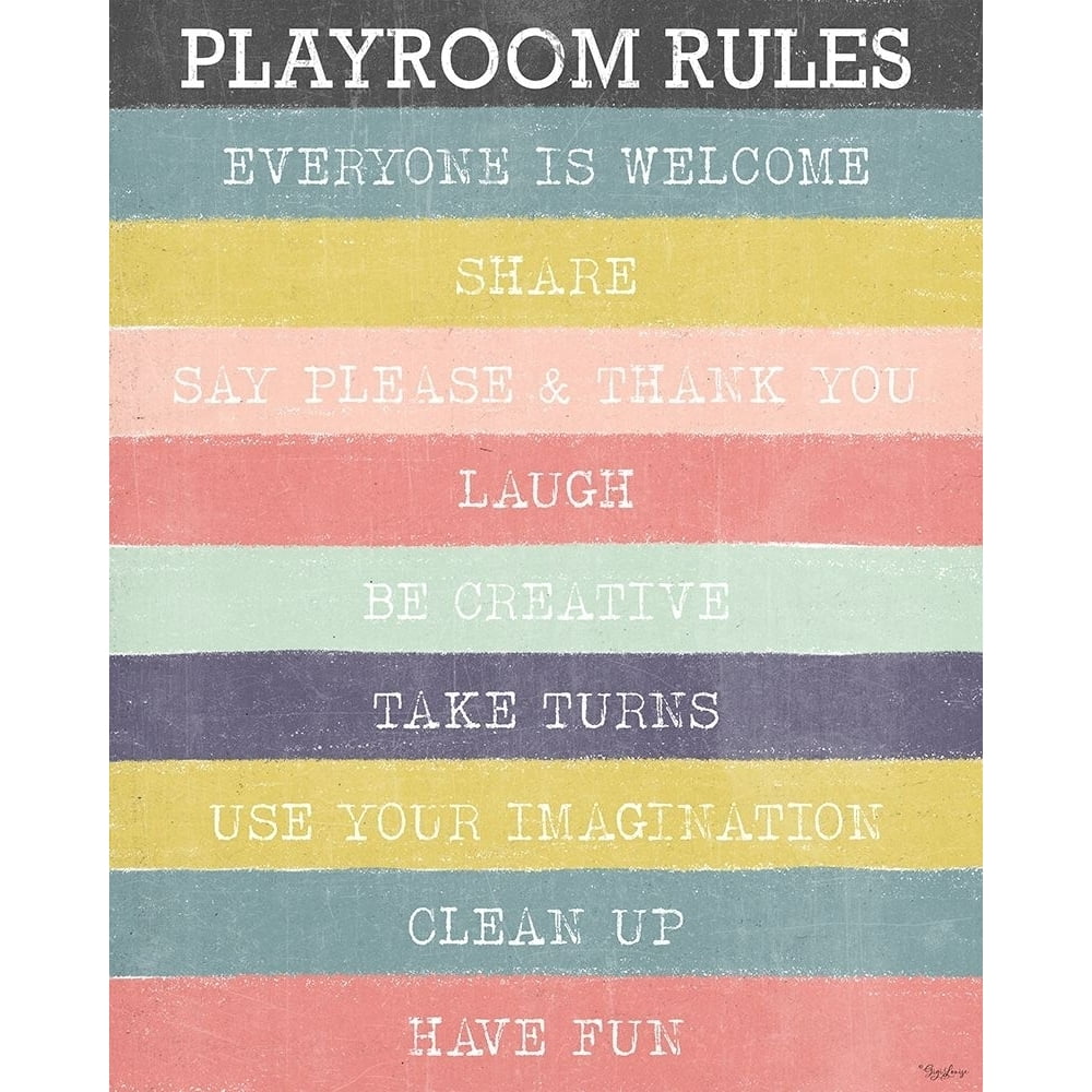 Playroom Rules Poster Print by Gigi Louise (18 x 24) # KBRC031A ...