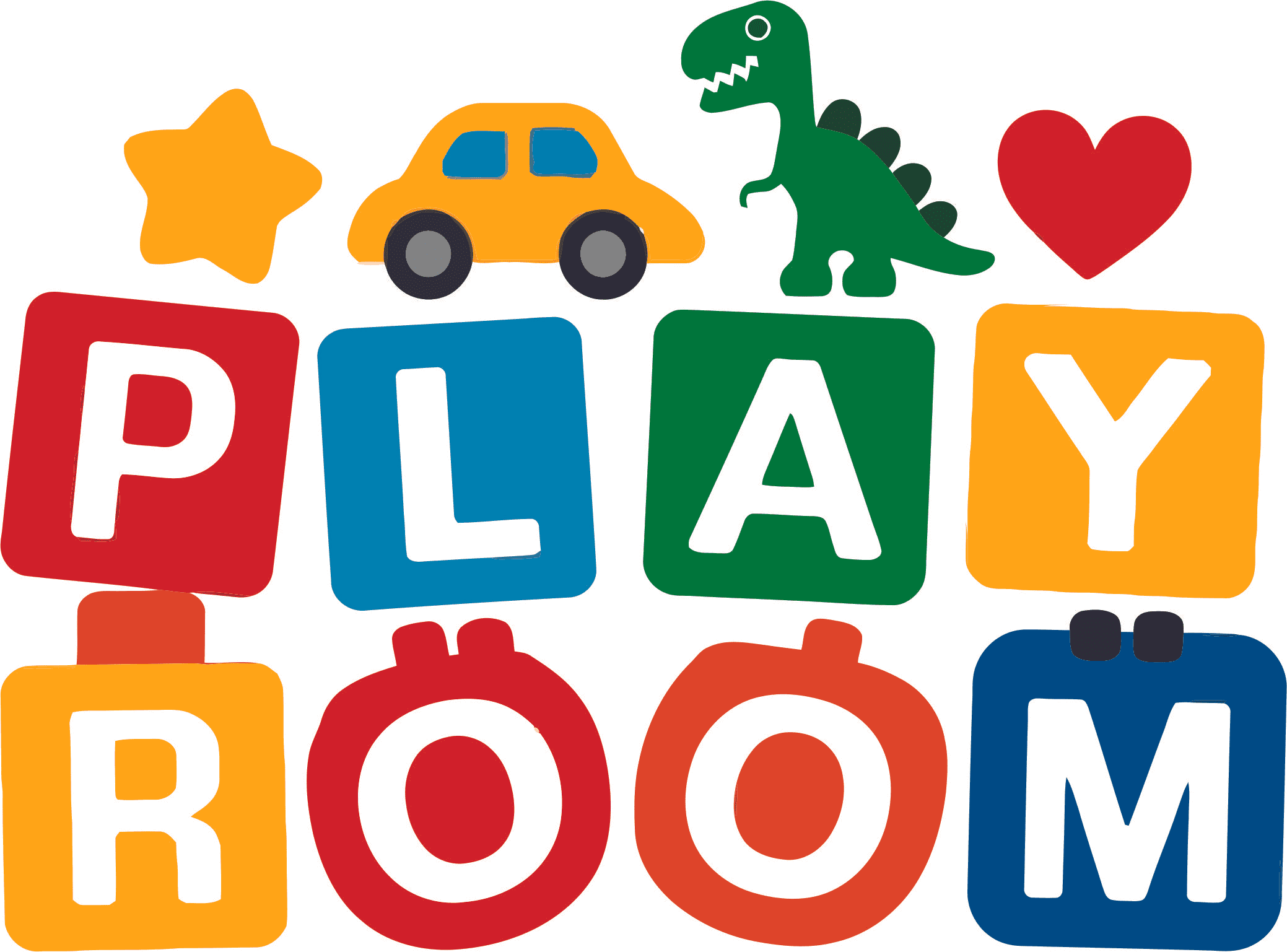 Playroom Signage Cars Dinosaur Star Heart Playful Colorful ...