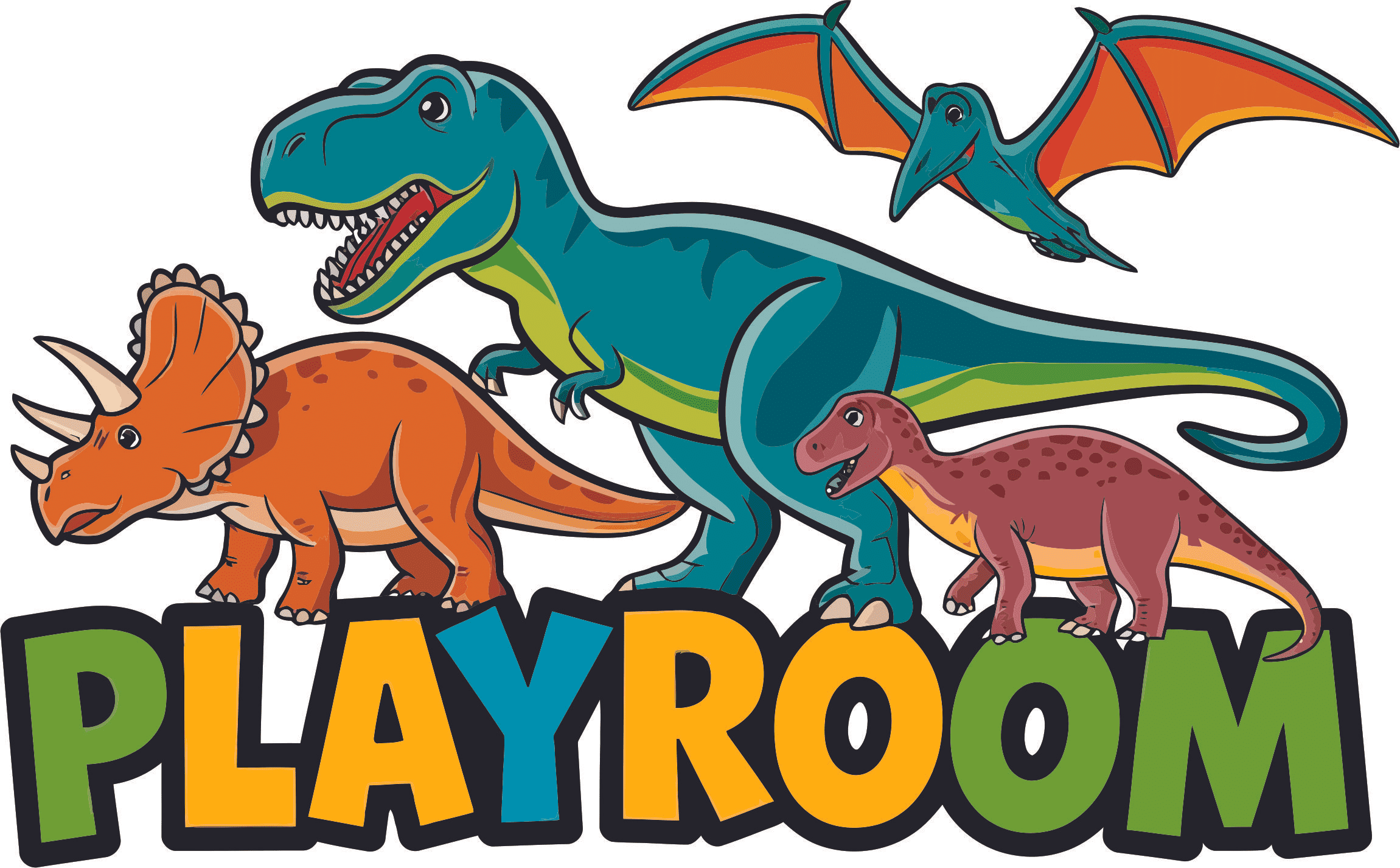 Playroom Signage Jurassic Dinosaur Playful Colorful Entertainment ...