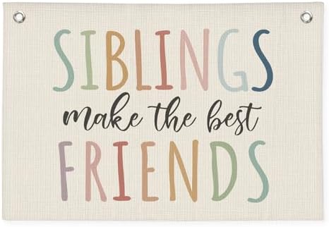Playroom Wall Decor, Siblings Make The Best Friends, Canvas Banner Wall ...