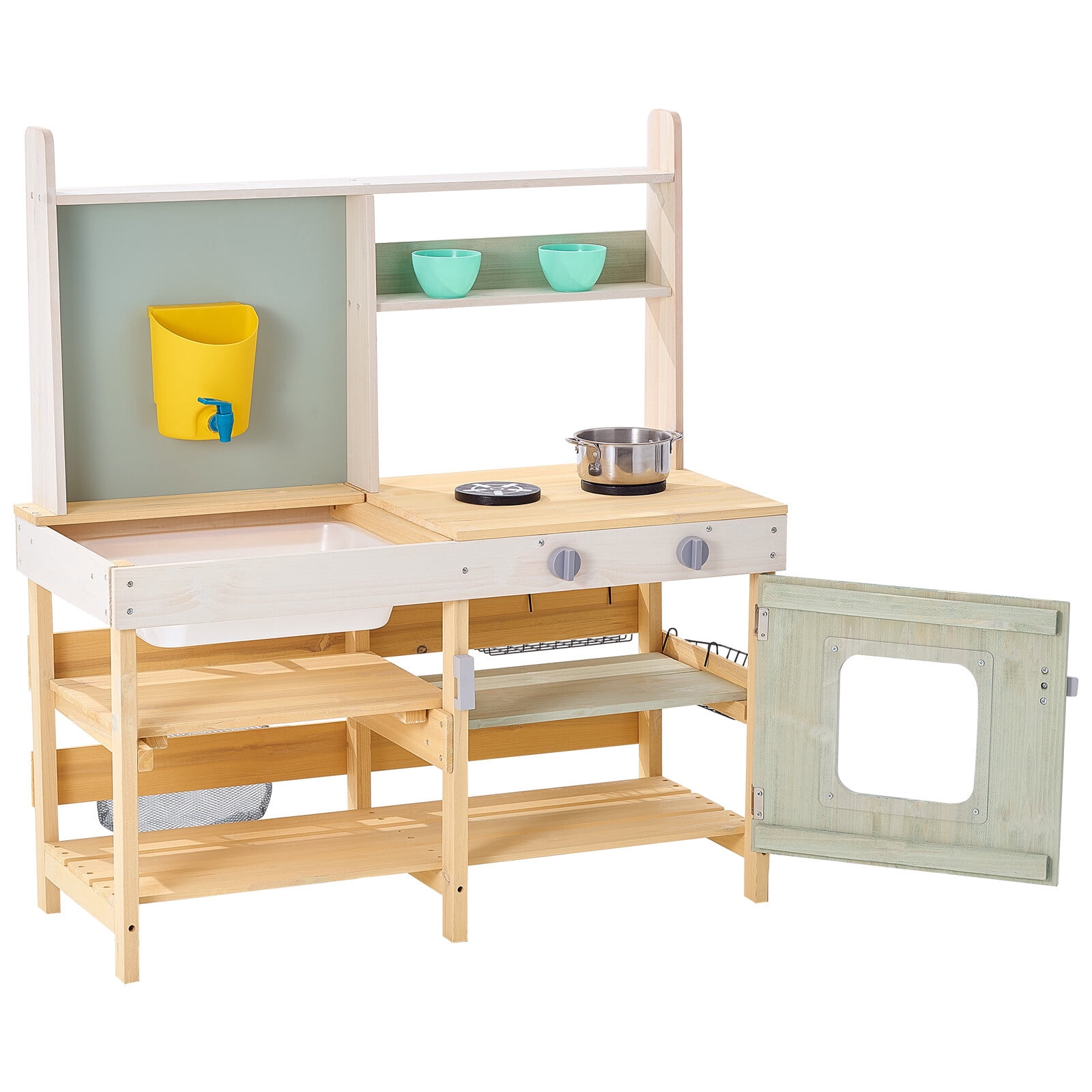 Playset Wooden Mud Kitchen Outdoor Toy Play Kitchen Set for Kids ...