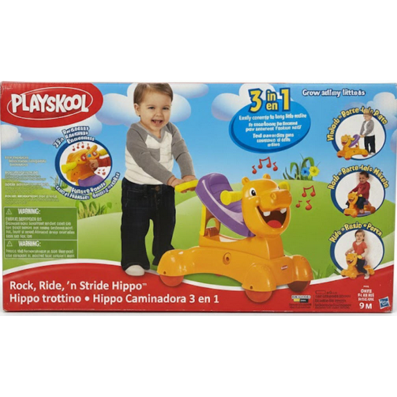 Playskool Rock, Ride ’n Stride Hippo 3-in-1 Push Walker, Ride-On ...