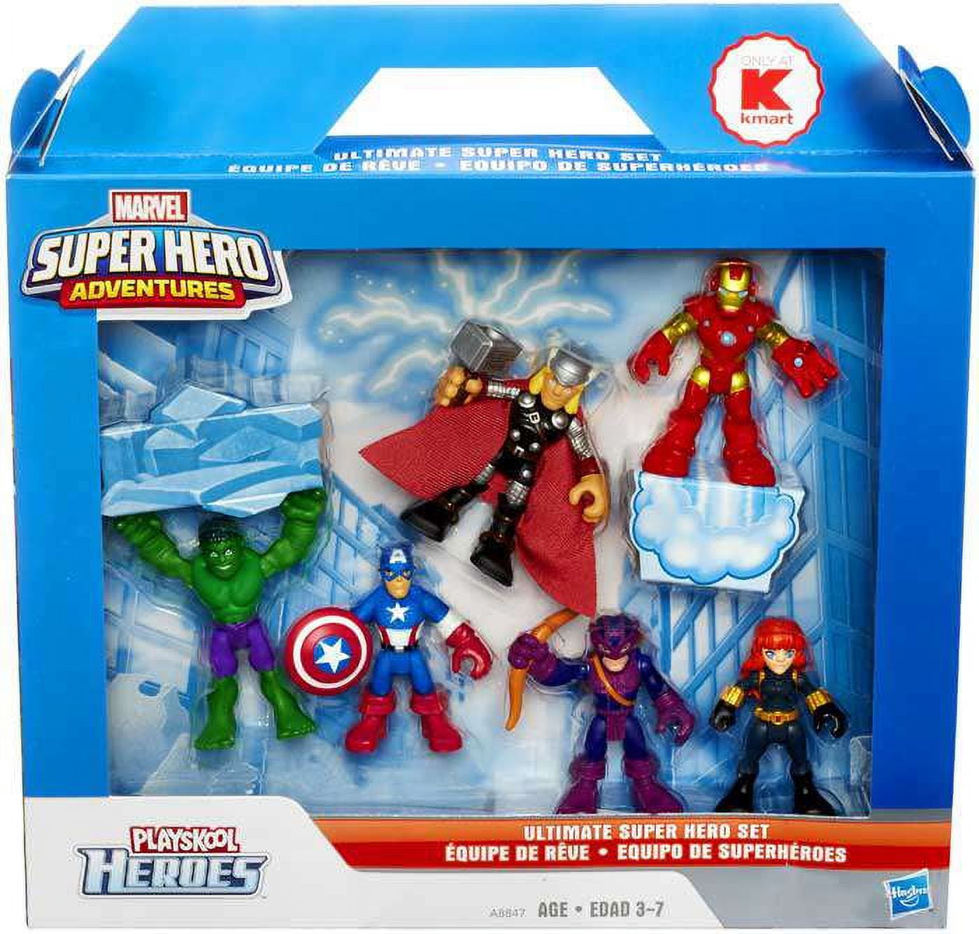 Playskool Ultimate Super Hero Set Action Figures, Avengers Team, 6-Pack ...