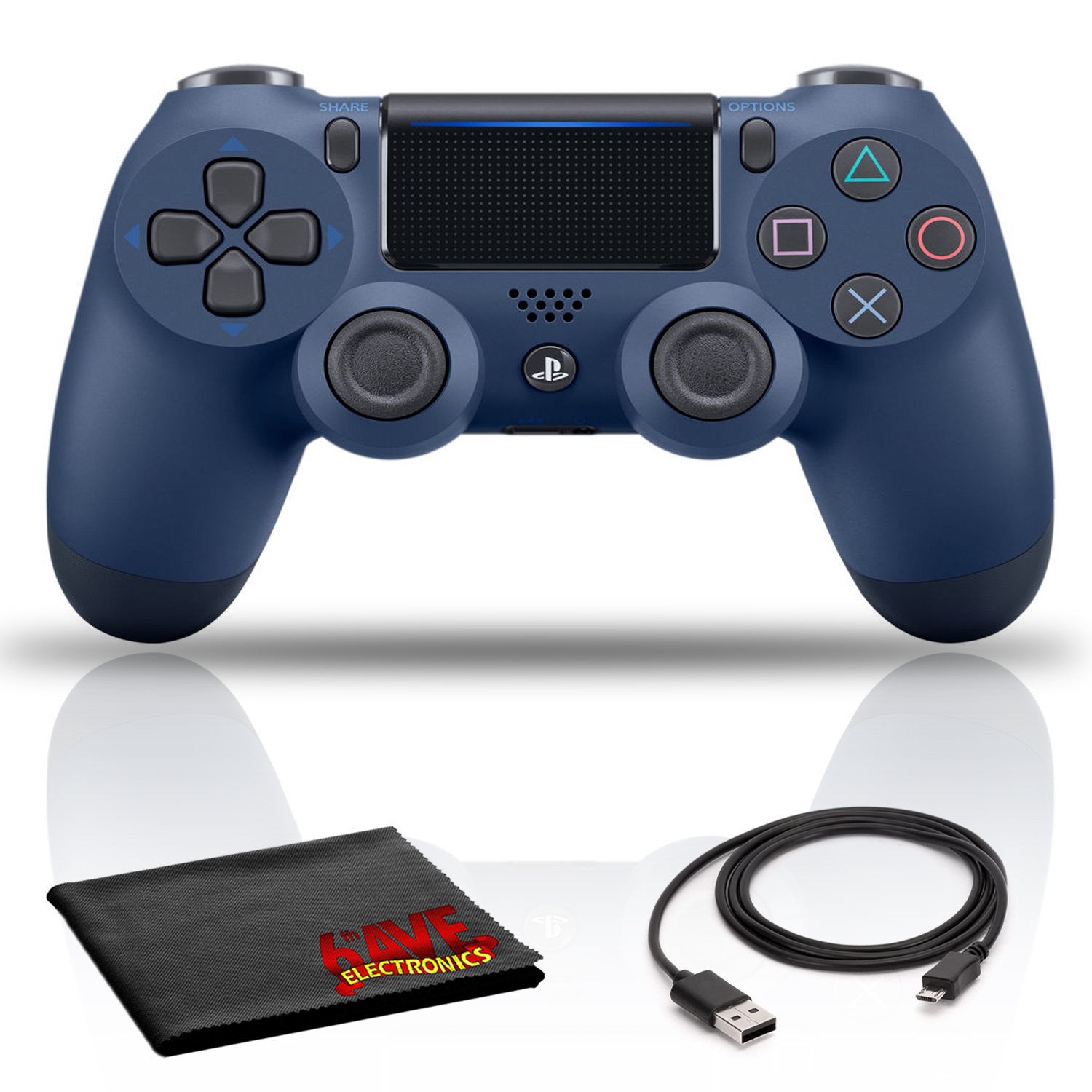 Playstation 4 DualShock 4 Wireless Controller (Midnight Blue) with ...