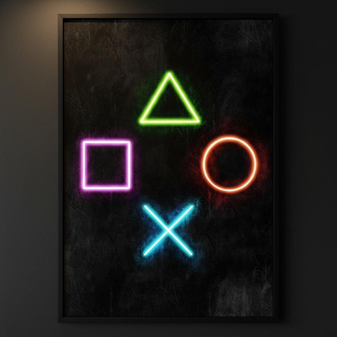 Playstation Gamers Neon Epic Wall Art, Gaming Symbols, Ideal Gamers ...