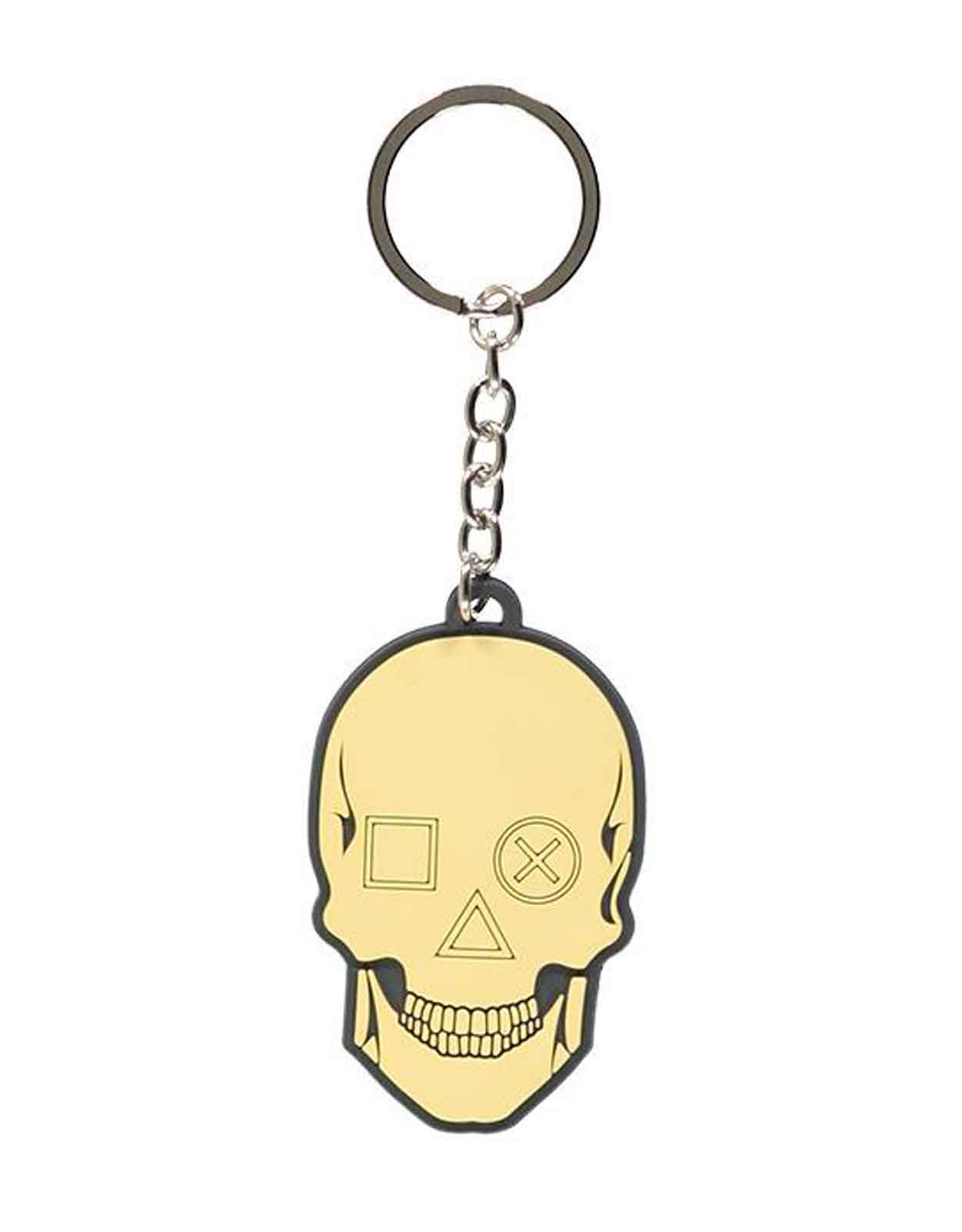 Playstation Keyring Keychain Biker Skull Logo new Official Black Rubber ...