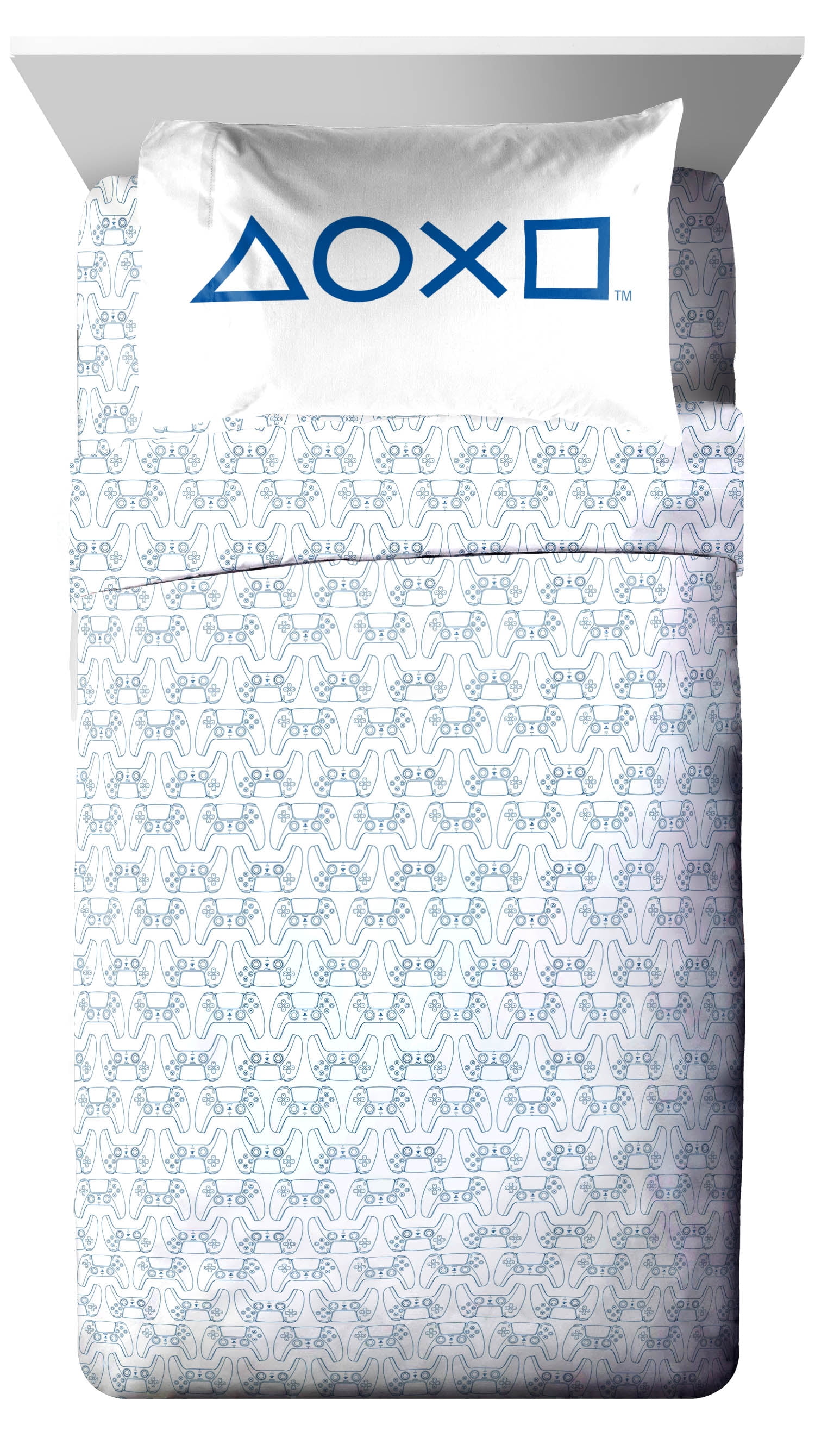 PlayStation X-Ray Kids 4 Piece White Bed Sheet Set, Full - Walmart.com