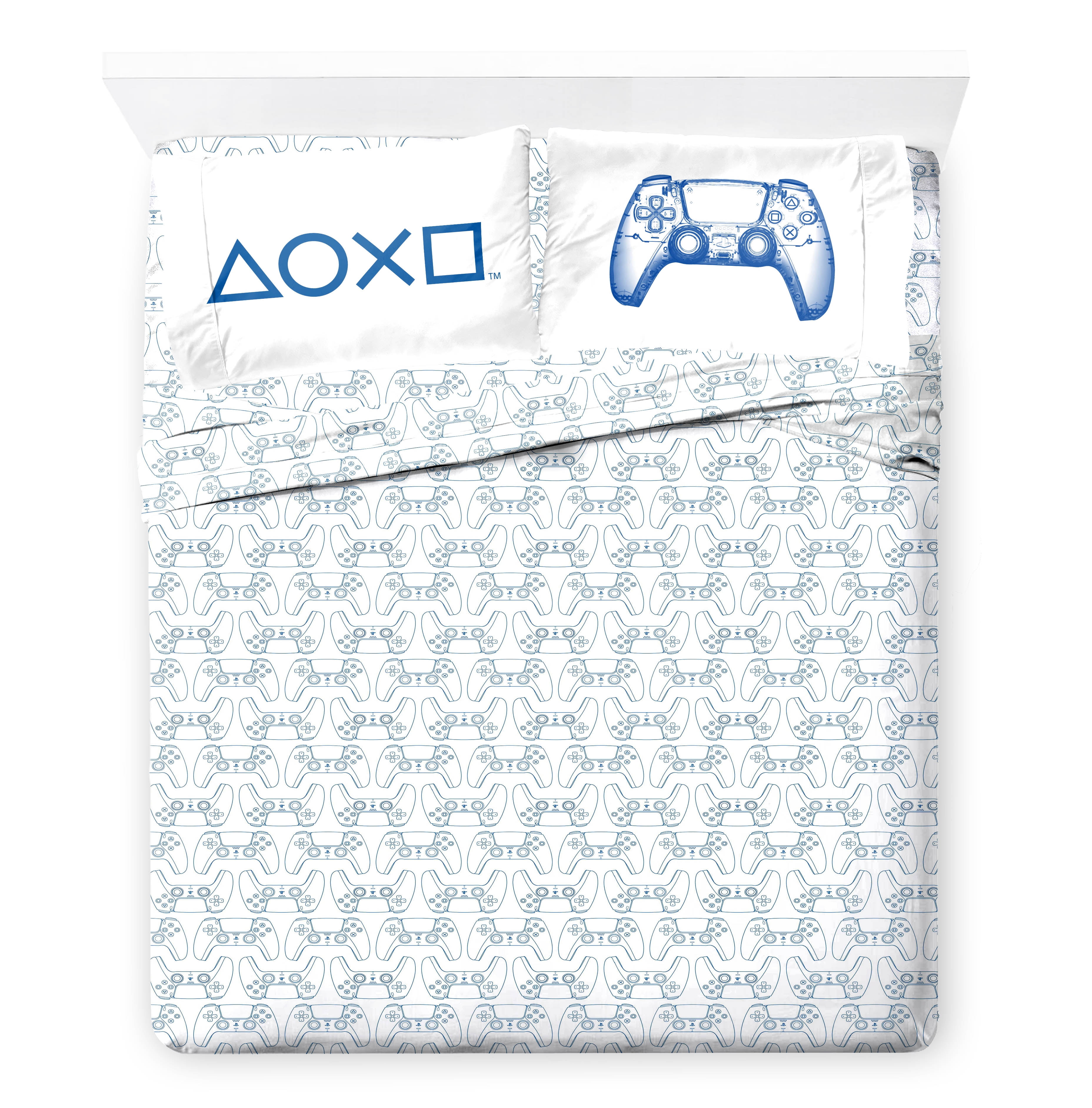 PlayStation X-Ray Kids 4 Piece White Bed Sheet Set, Full - Walmart.com