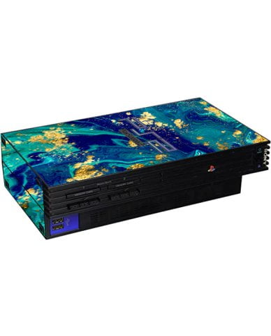 Playstation PS2 Fat Blue and Gold Marble Console Skin - Walmart.com