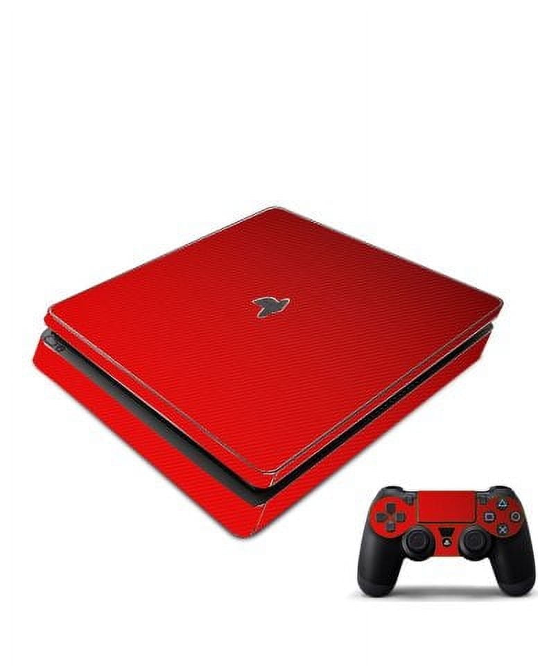 Playstation PS4 Slim Red Carbon Fiber Console Skin - Walmart.com