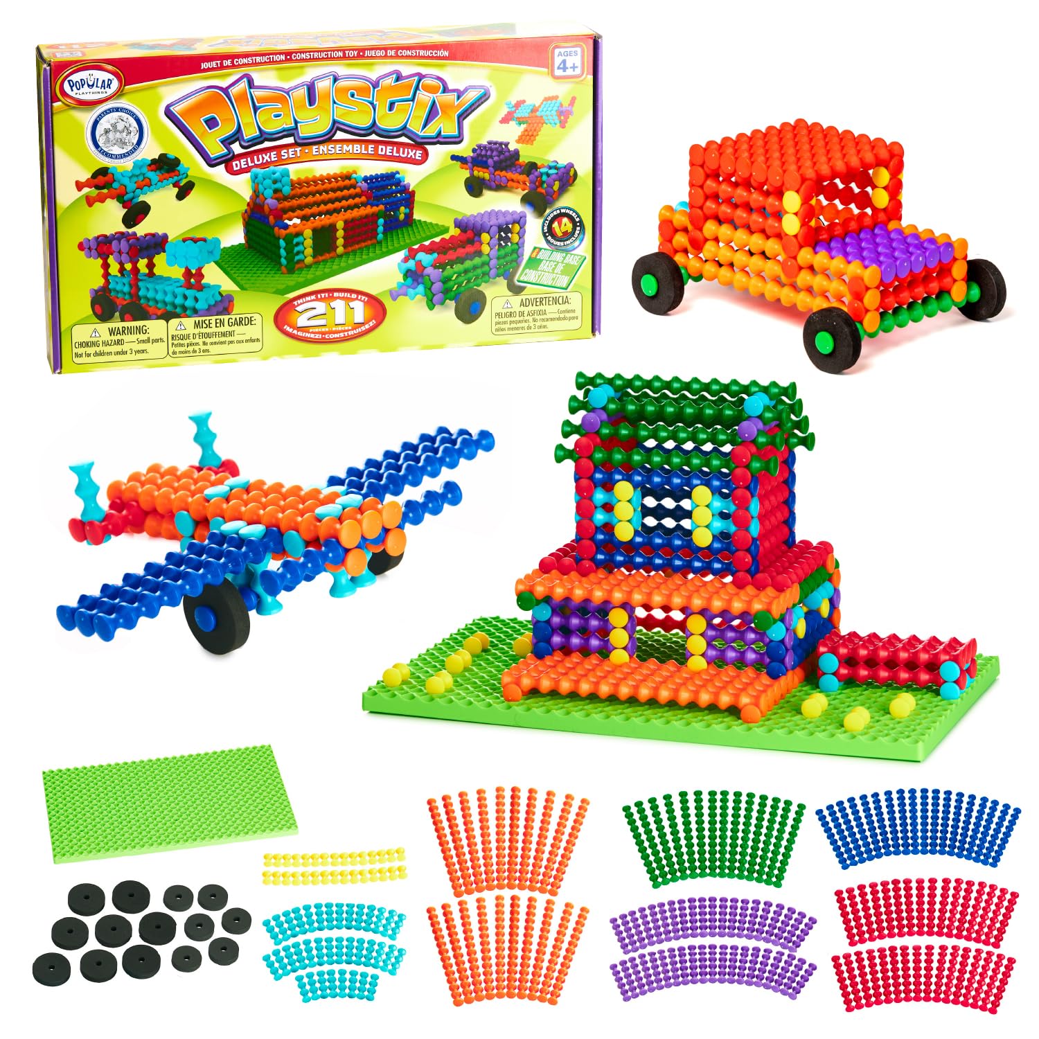 Playstix Construction Toy Building Blocks Set 211 Piece STEM Kit C80 ...